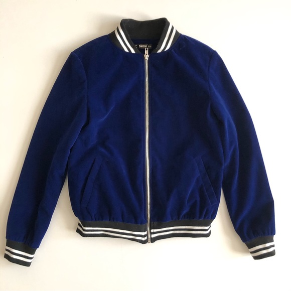 SHEIN | Jackets & Coats | Shein Royal Blue Collegiate Varsity Jacket Xs ...